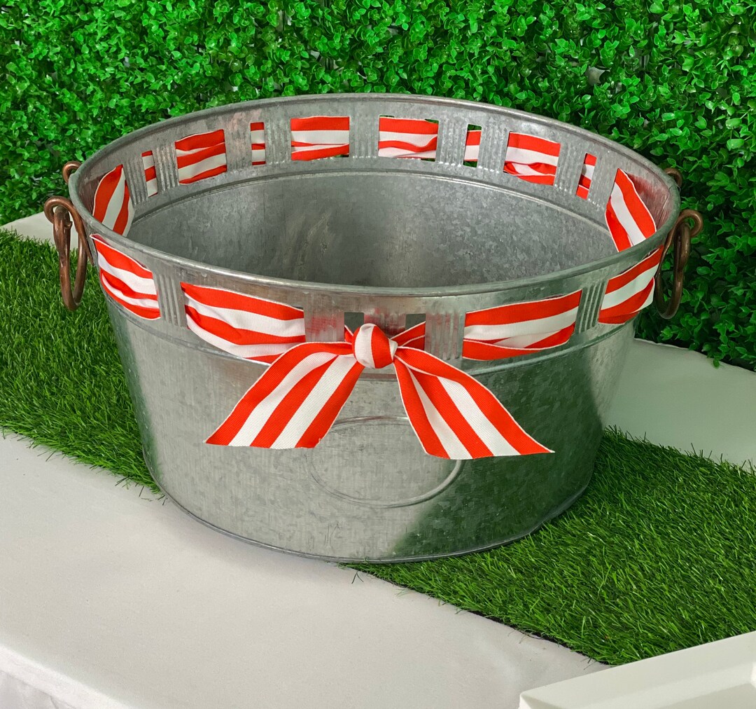 Cut-out Beverage Tub, Choose Your Striped Ribbon Color - Etsy