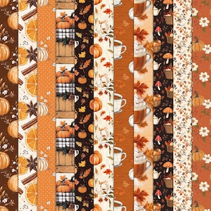 Fall Seamless Digital Paper: 100 Autumn Scrapbook Patterns (digital ...