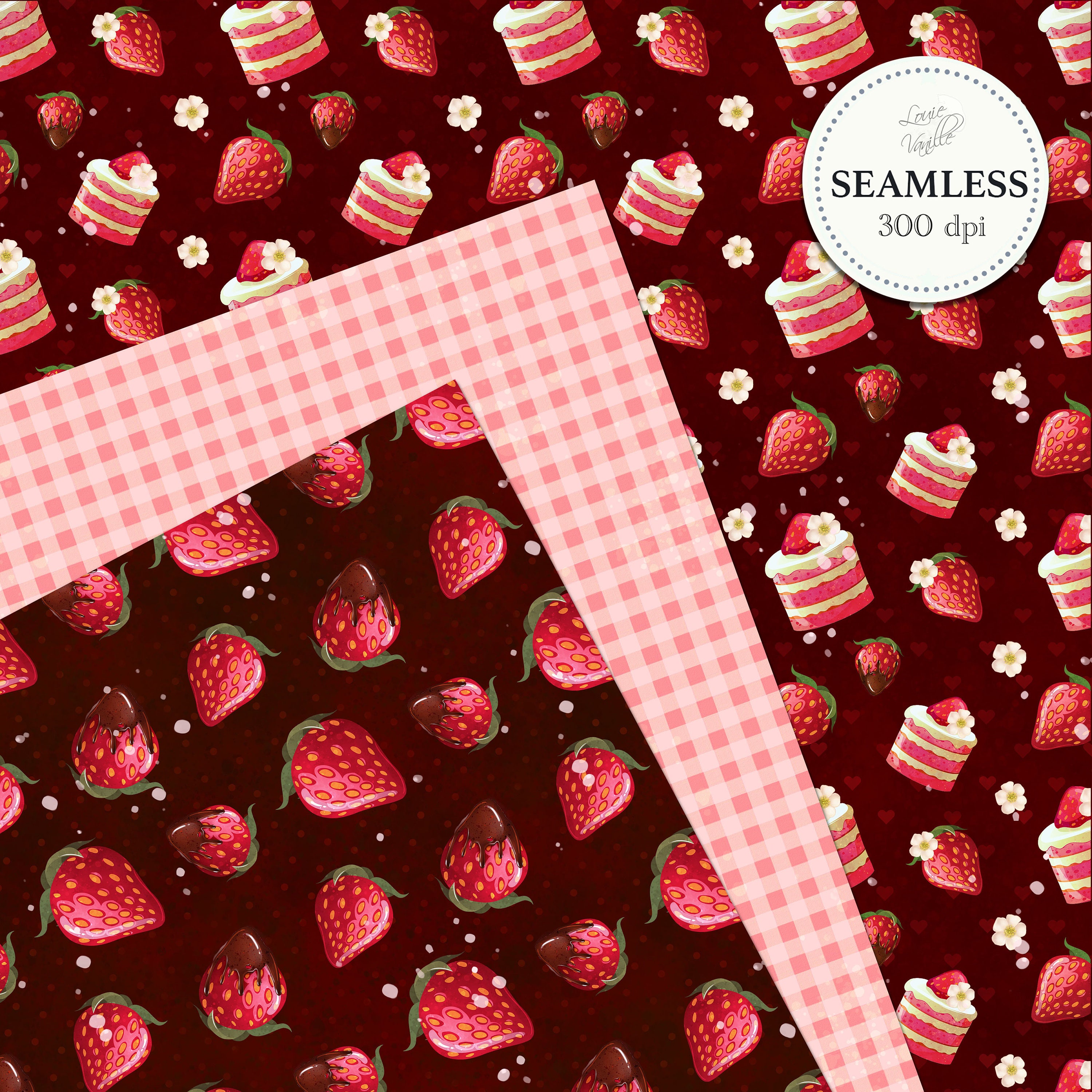 Strawberry SEAMLESS Digital Paper Strawberry Graphics - Etsy