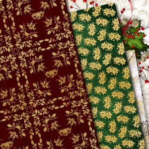 Golden Christmas Digital Paper, Christmas Digital Paper, Christmas ...