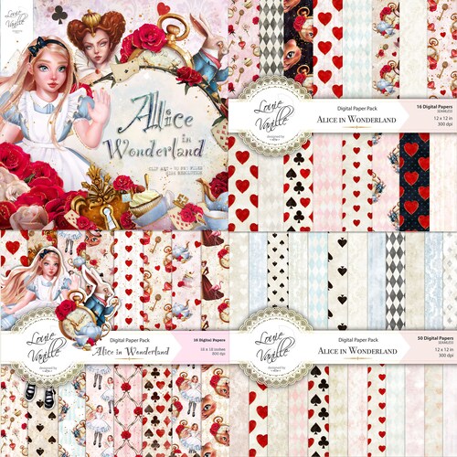 Alice in Wonderland Graphics Bundle Wonderland Clip Art - Etsy