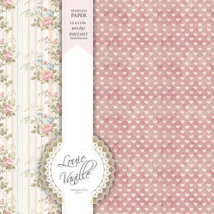 Pink Vintage Romance Digital Paper Pack: Seamless Shabby Textures ...
