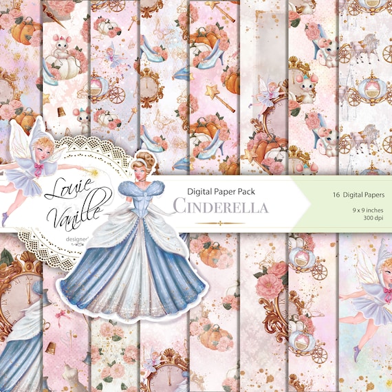 Cinderella Digital Paper Pack Princess Paper Pack Fairy Tale - Etsy