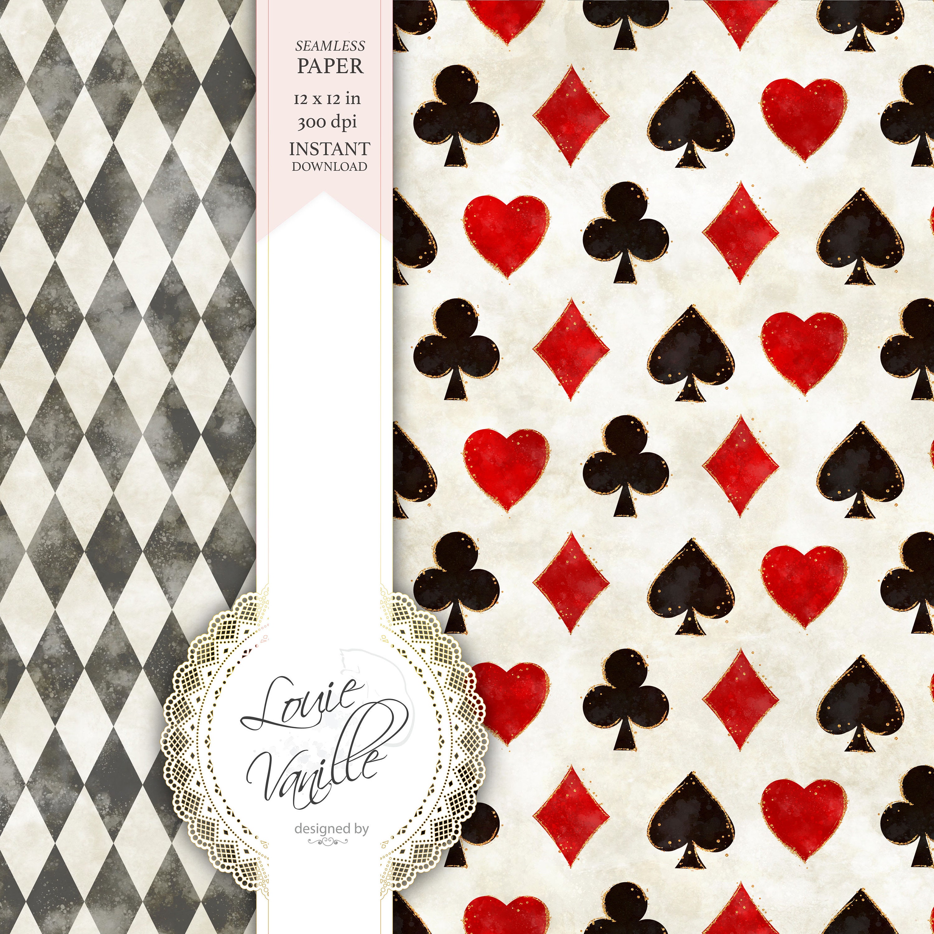 Alice in Wonderland Seamless Digital Papers Fantasy - Etsy