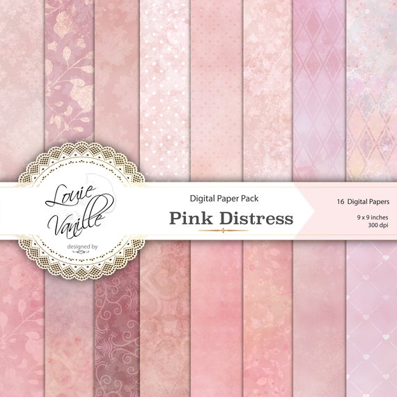 Seamless Pink Textured Digital Paper Distressed Paper Pink | Etsy