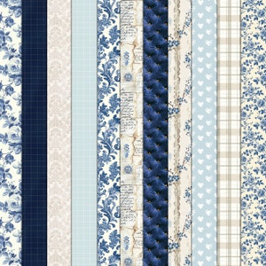 Vintage Blue Digital Papers, 100 Seamless Blue Background Papers, Blue ...