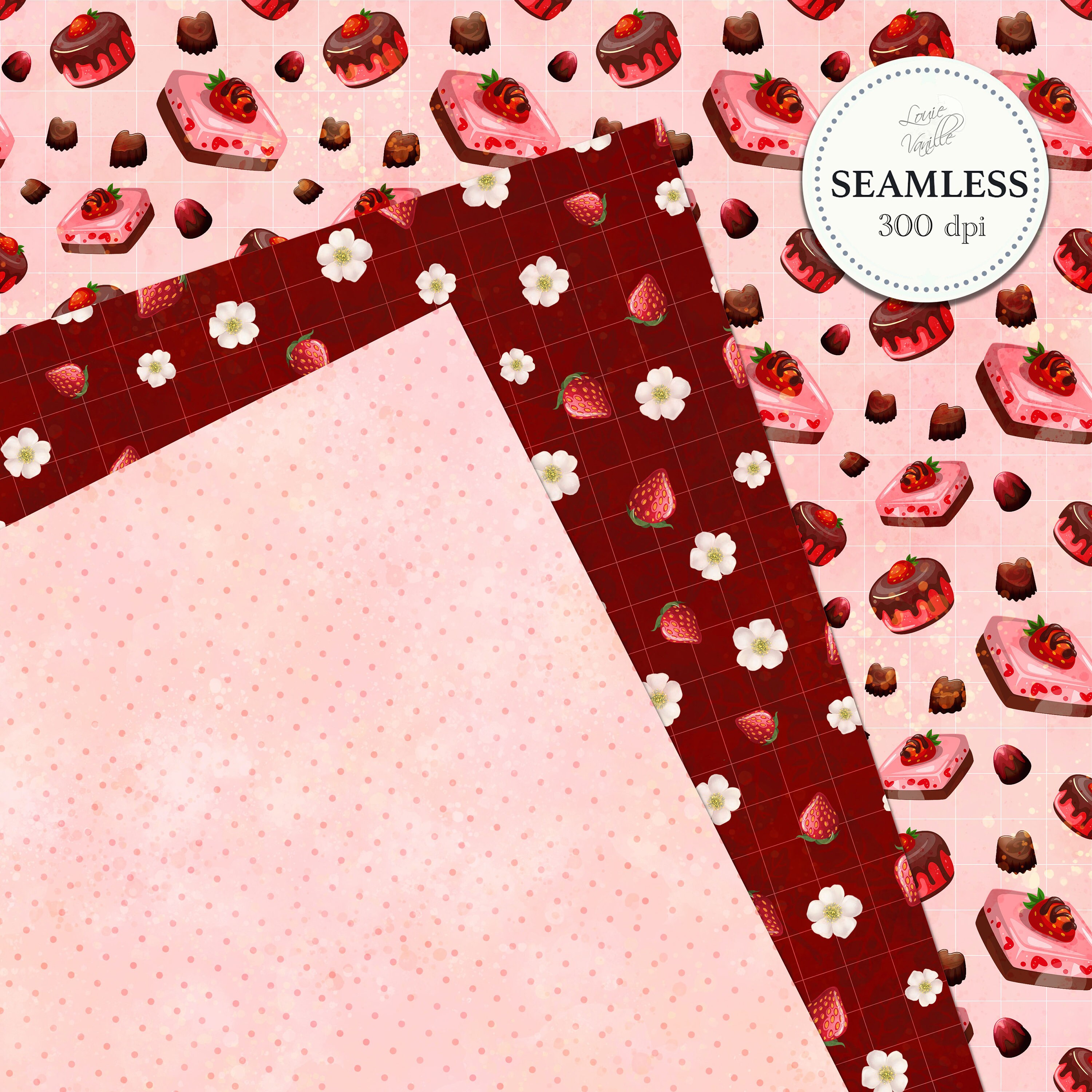 Strawberry SEAMLESS Digital Paper Strawberry Graphics - Etsy