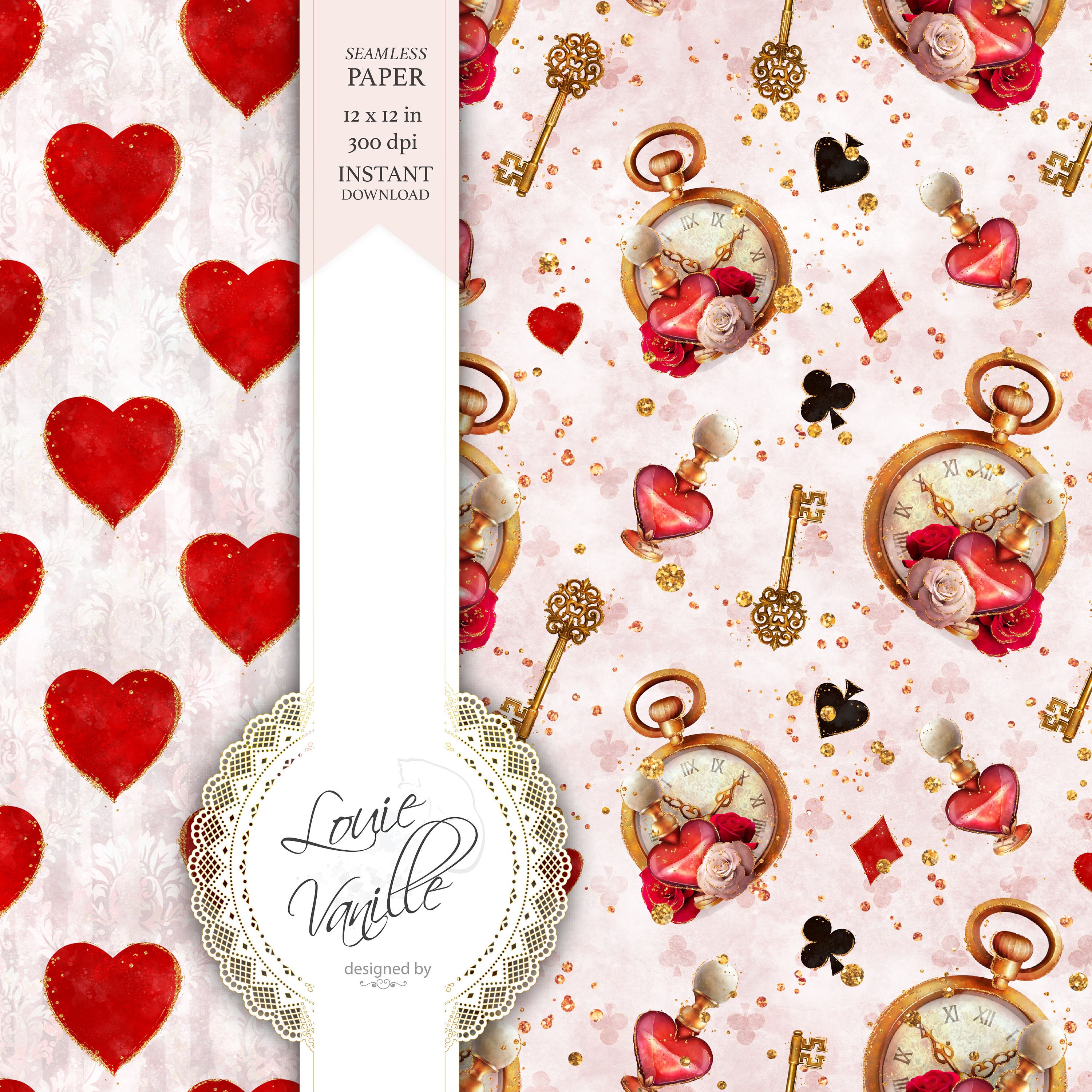 Alice in Wonderland Seamless Digital Papers Fantasy - Etsy