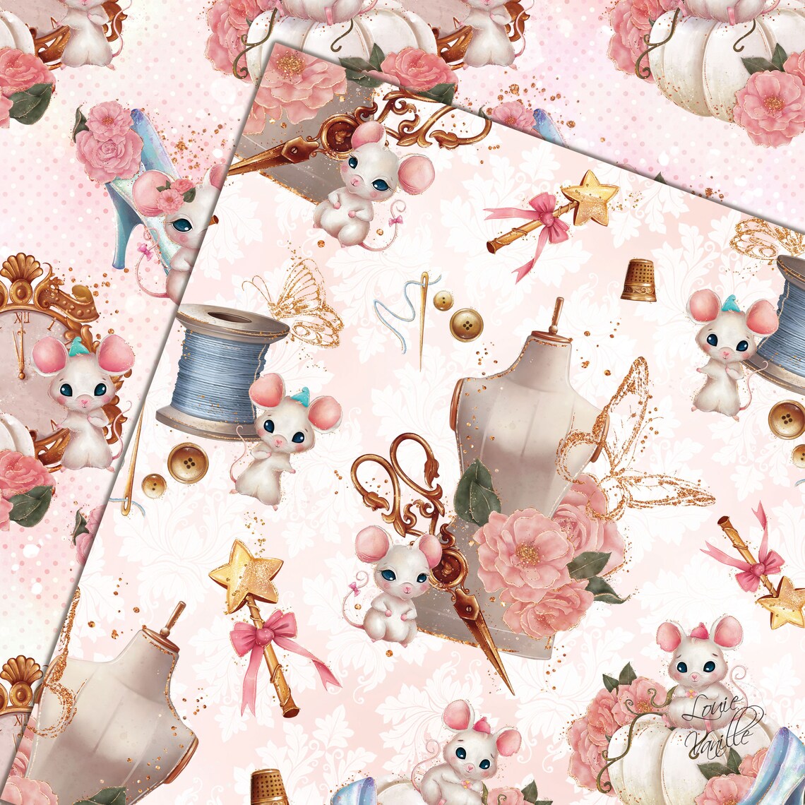 Cinderella Digital Paper Pack Princess Paper Pack Fairy Tale - Etsy