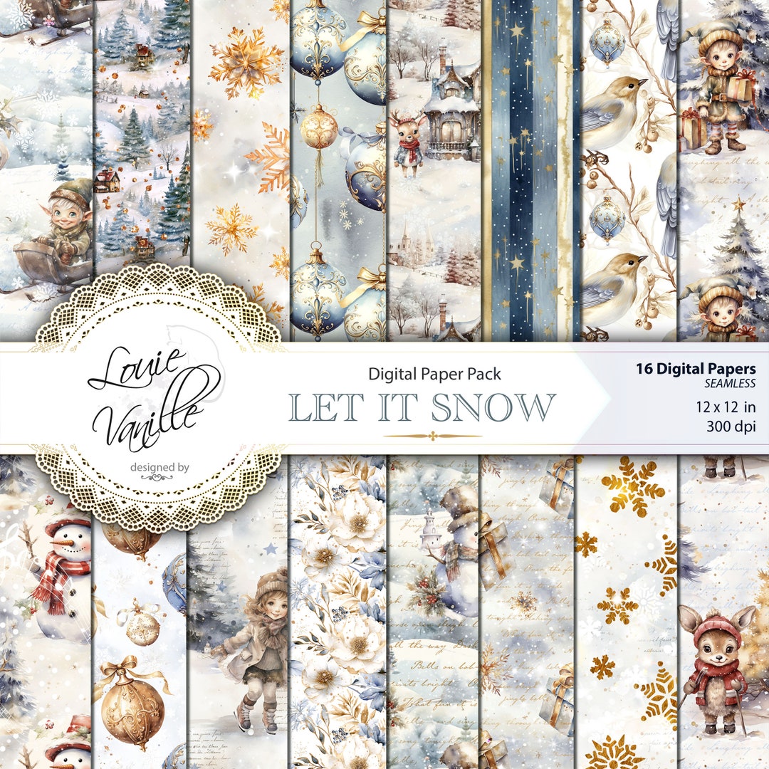 Winter Christmas Digital Paper SEAMLESS, Winter Holiday Patterns ...