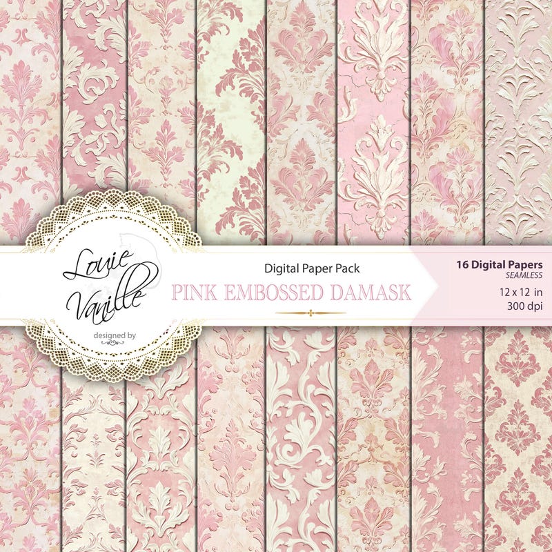 Damask Vintage Paper - Etsy
