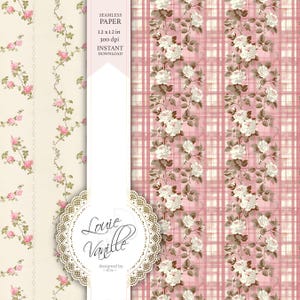 Pink Vintage Romance Digital Paper Pack: Seamless Shabby Textures ...