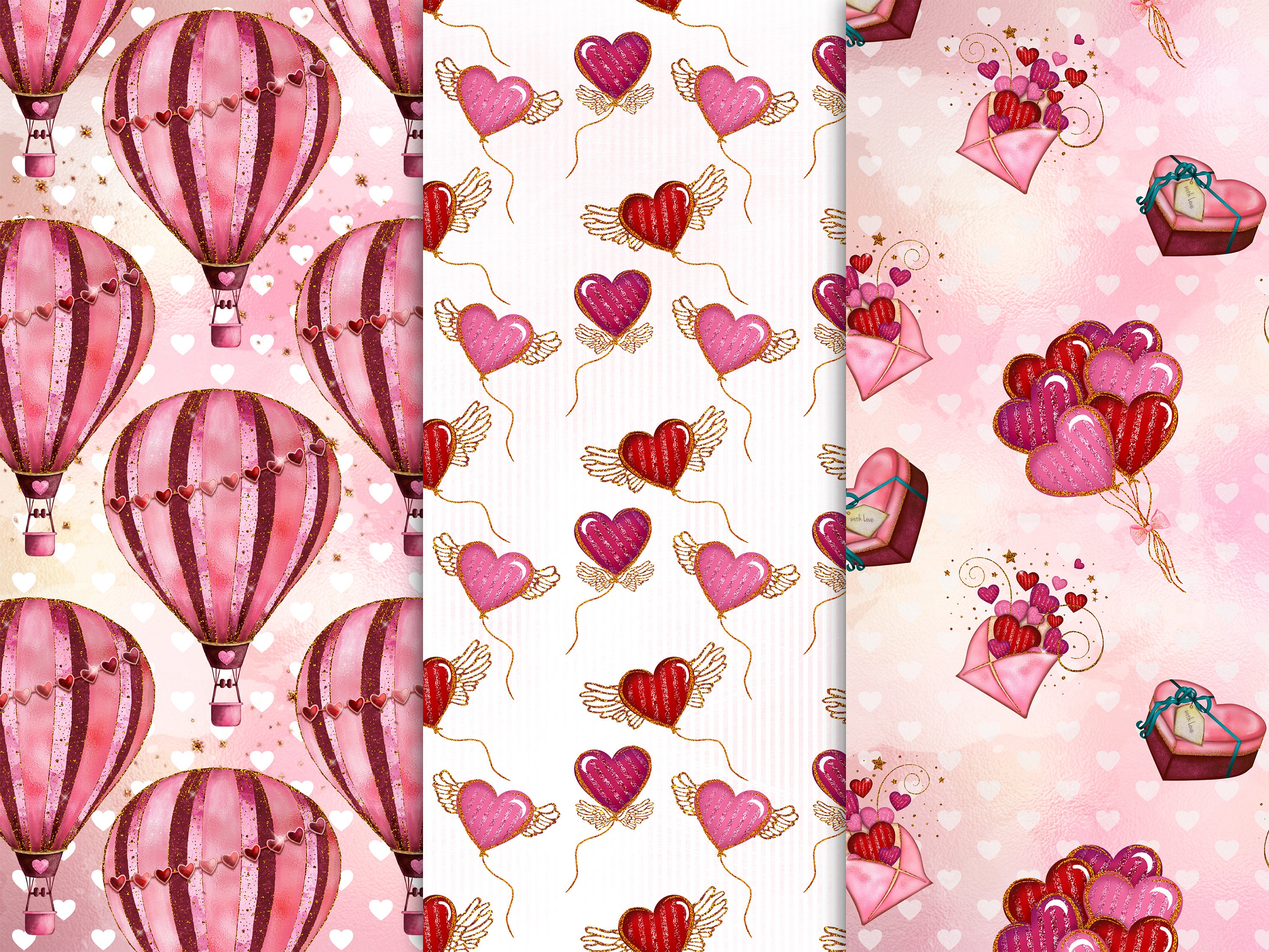 Valentines Day SEAMLESS Digital Paper Love Scrapbook - Etsy
