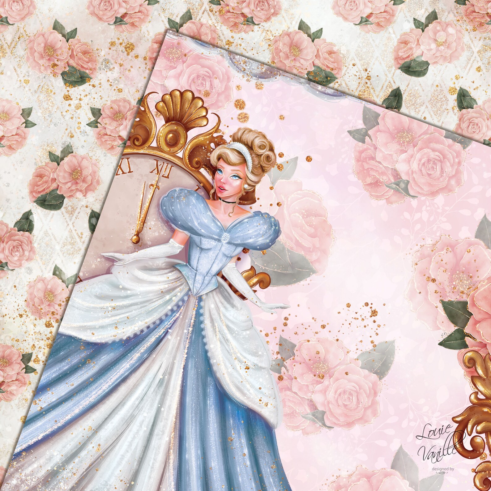 Cinderella Digital Paper Pack Princess Paper Pack Fairy Tale - Etsy