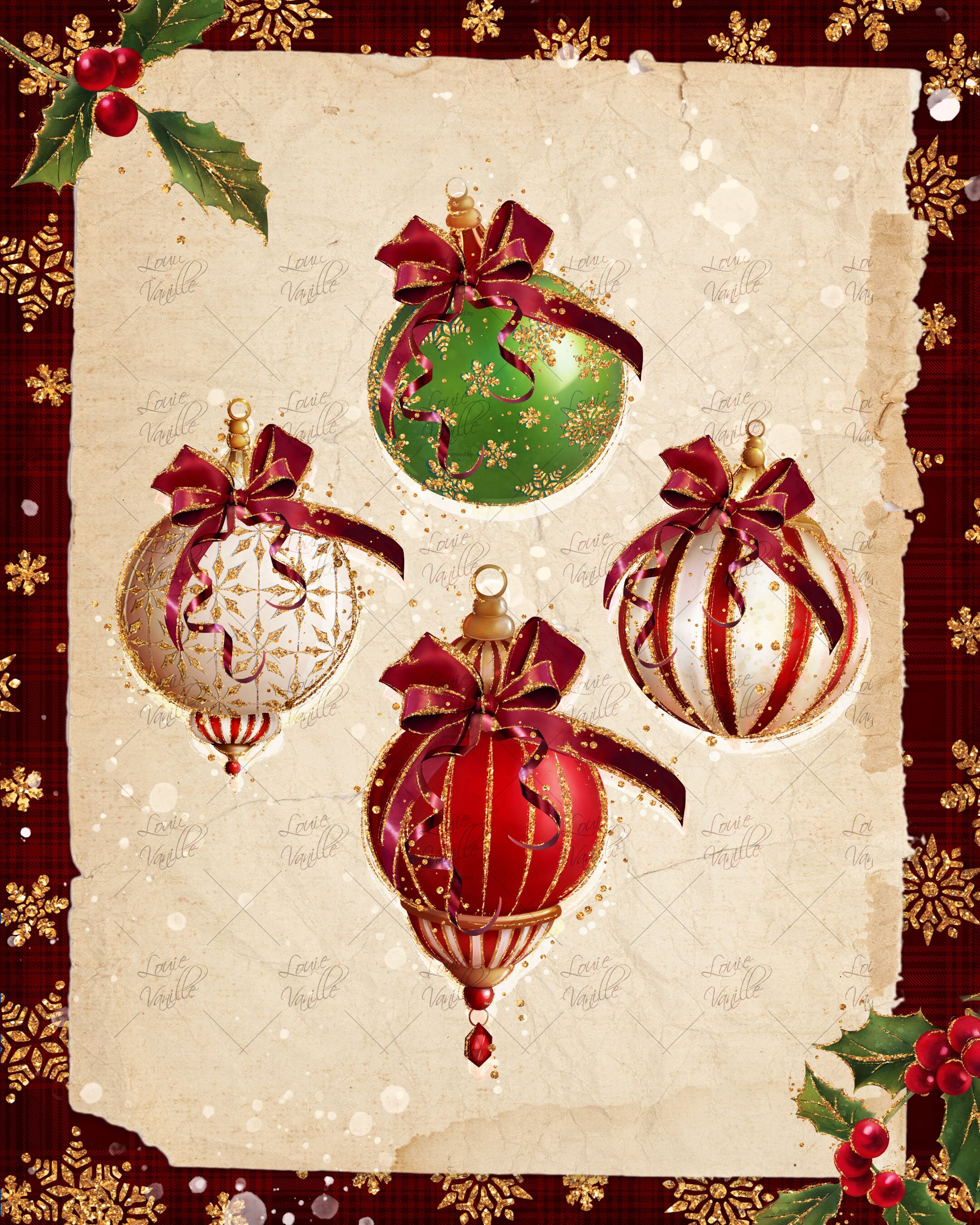 Christmas Clipart, Holidays Graphics, Digital Download, Digital Print ...