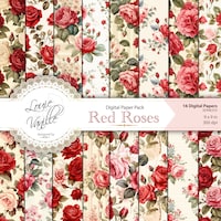 4 Elegant Roses Digital Pages Vintage Music Sheet Background Printable ...
