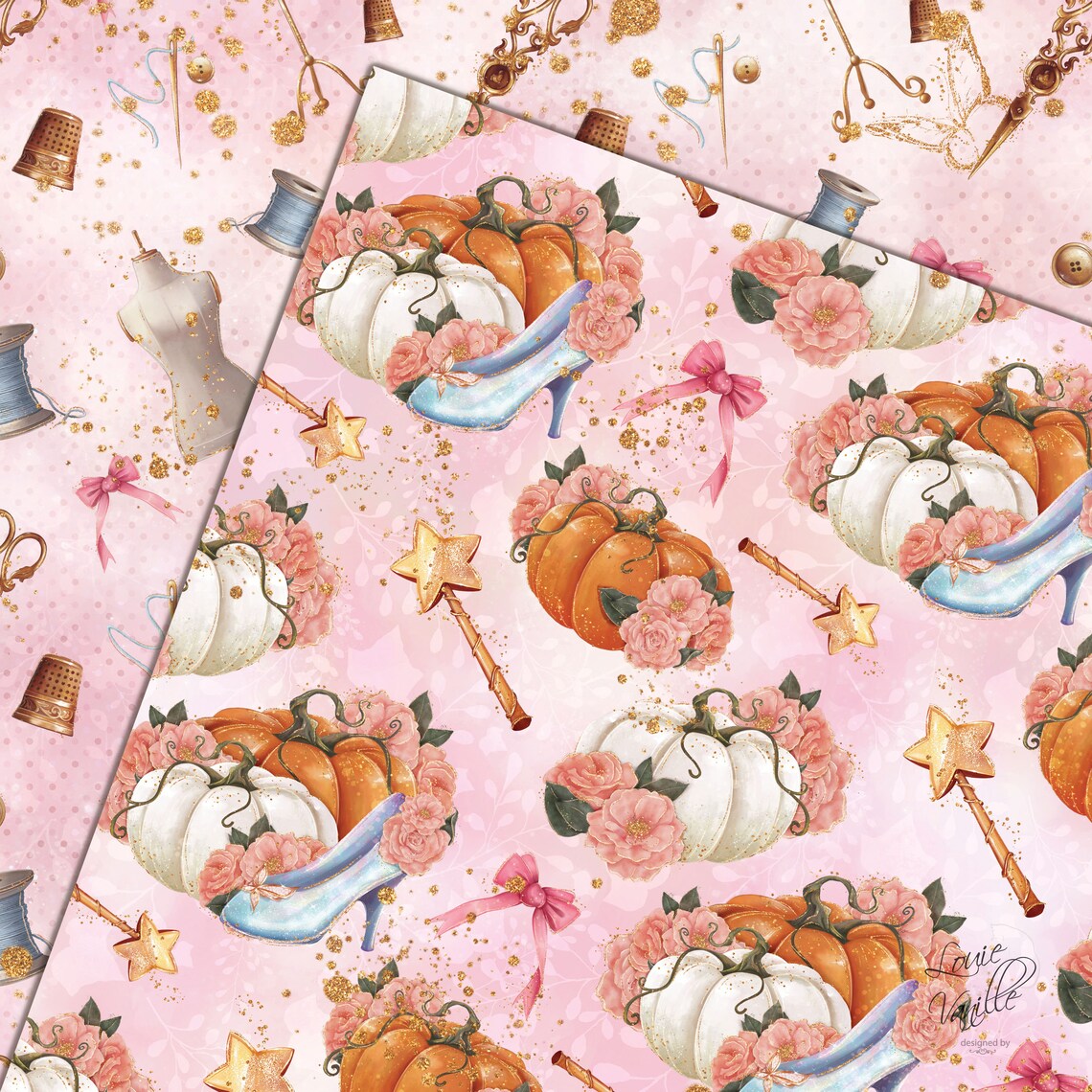 Cinderella Digital Paper Pack Princess Paper Pack Fairy Tale - Etsy