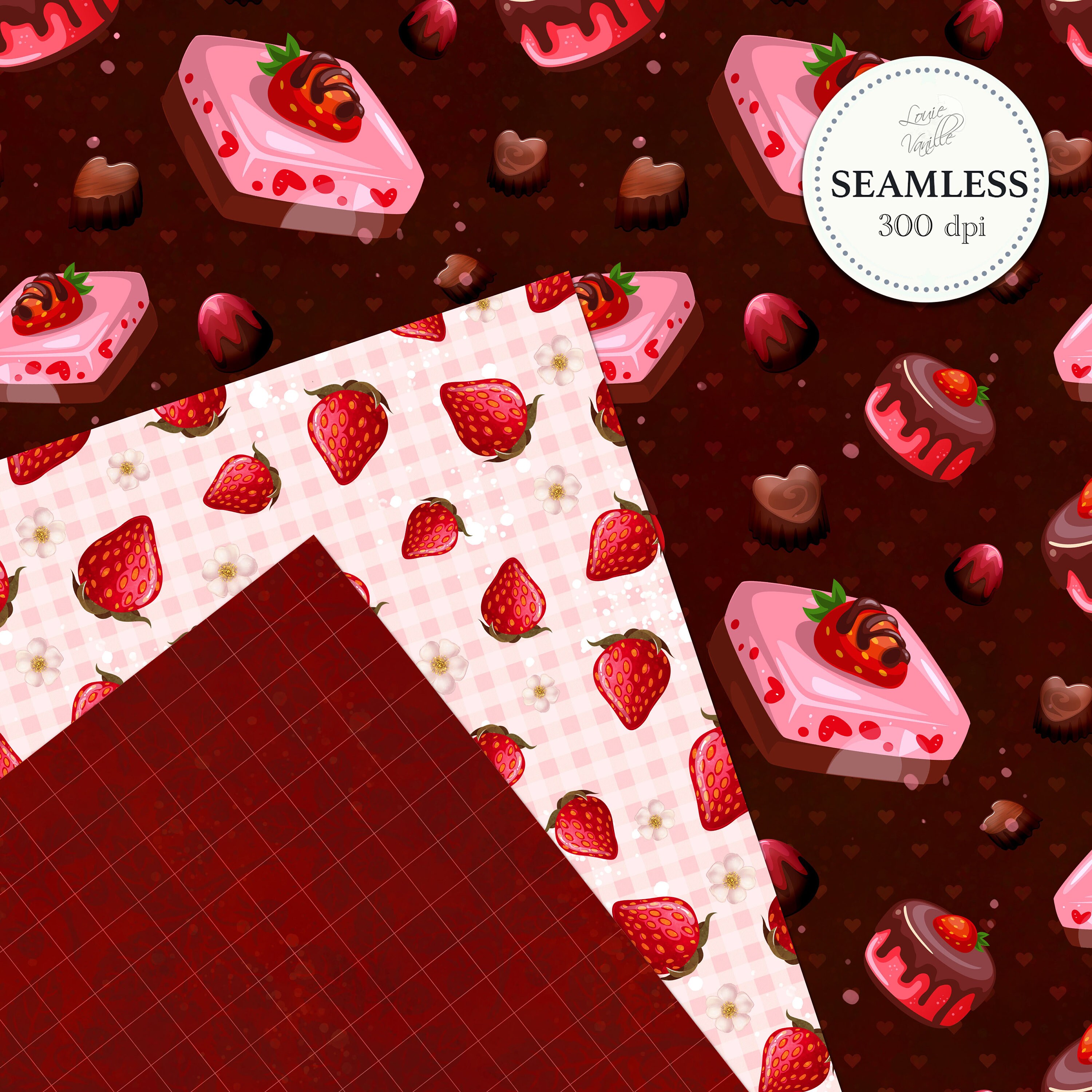 Strawberry SEAMLESS Digital Paper Strawberry Graphics - Etsy