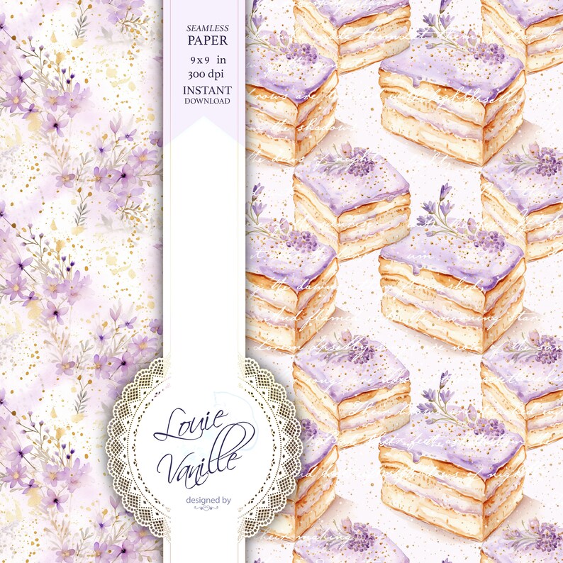 Lavender Digital Paper Pack, SEAMLESS Background Paper Set ...