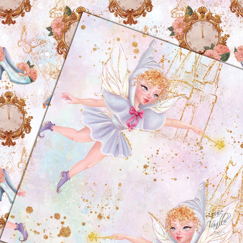 Cinderella Digital Paper Pack Princess Paper Pack Fairy Tale - Etsy