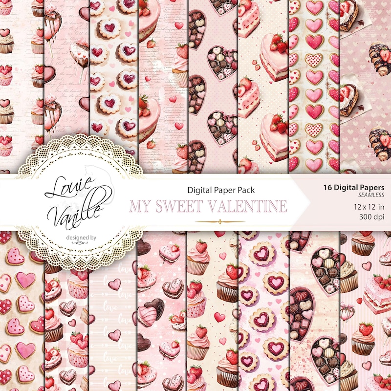 Valentine Digital Paper - Etsy