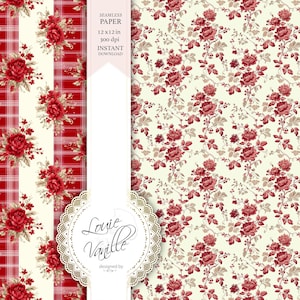 Red Vintage Digital Paper Pack: Seamless Shabby Textures (12x12in) - Etsy