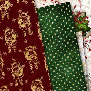Golden Christmas Digital Paper, Christmas Digital Paper, Christmas ...