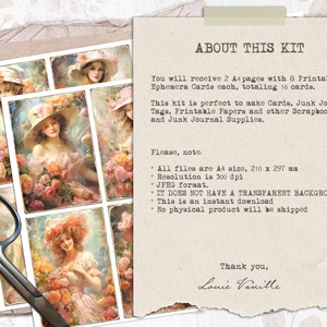 Scrapbooking Ephemera Vintage Shabby Chic Ladies Cards French Cottage ...