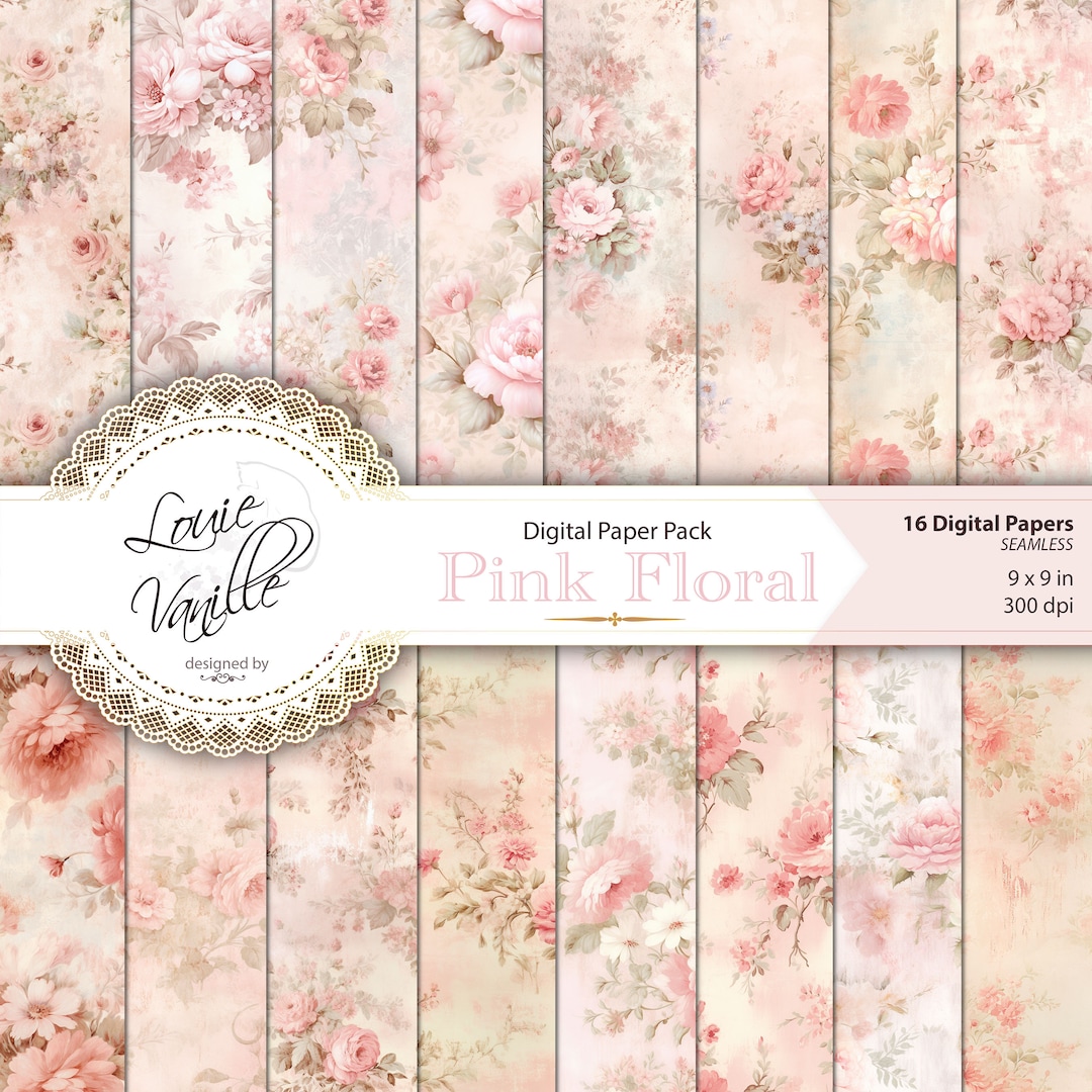 Vintage Digital Paper, Shabby Shabby Chic Digital Paper Pack, Scrapbook ...