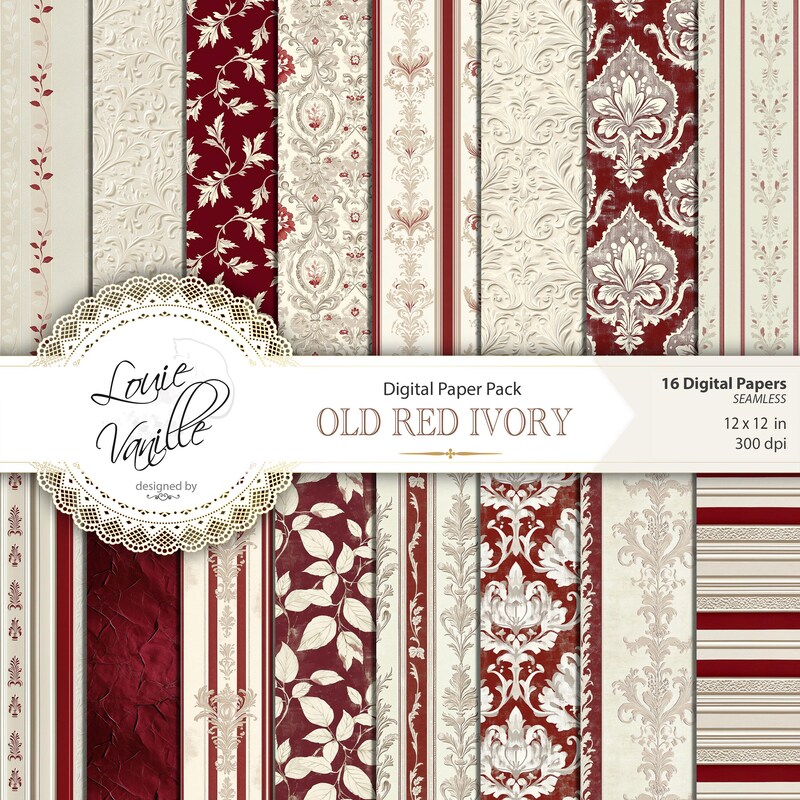 Damask Digital Paper - Etsy