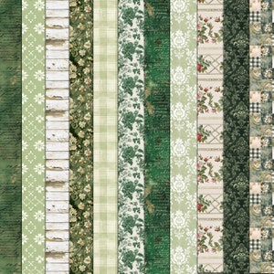 Vintage Green Digital Paper: 100 Seamless Scrapbook Backgrounds ...