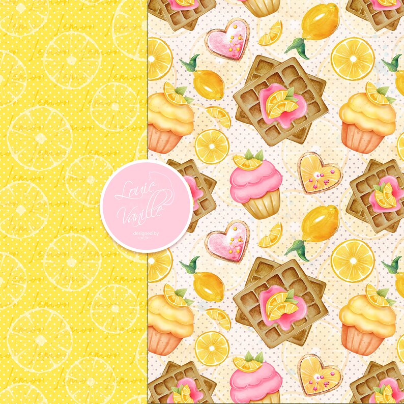 Lemon Digital Paper Pink Lemonade Watercolor SEAMLESS - Etsy