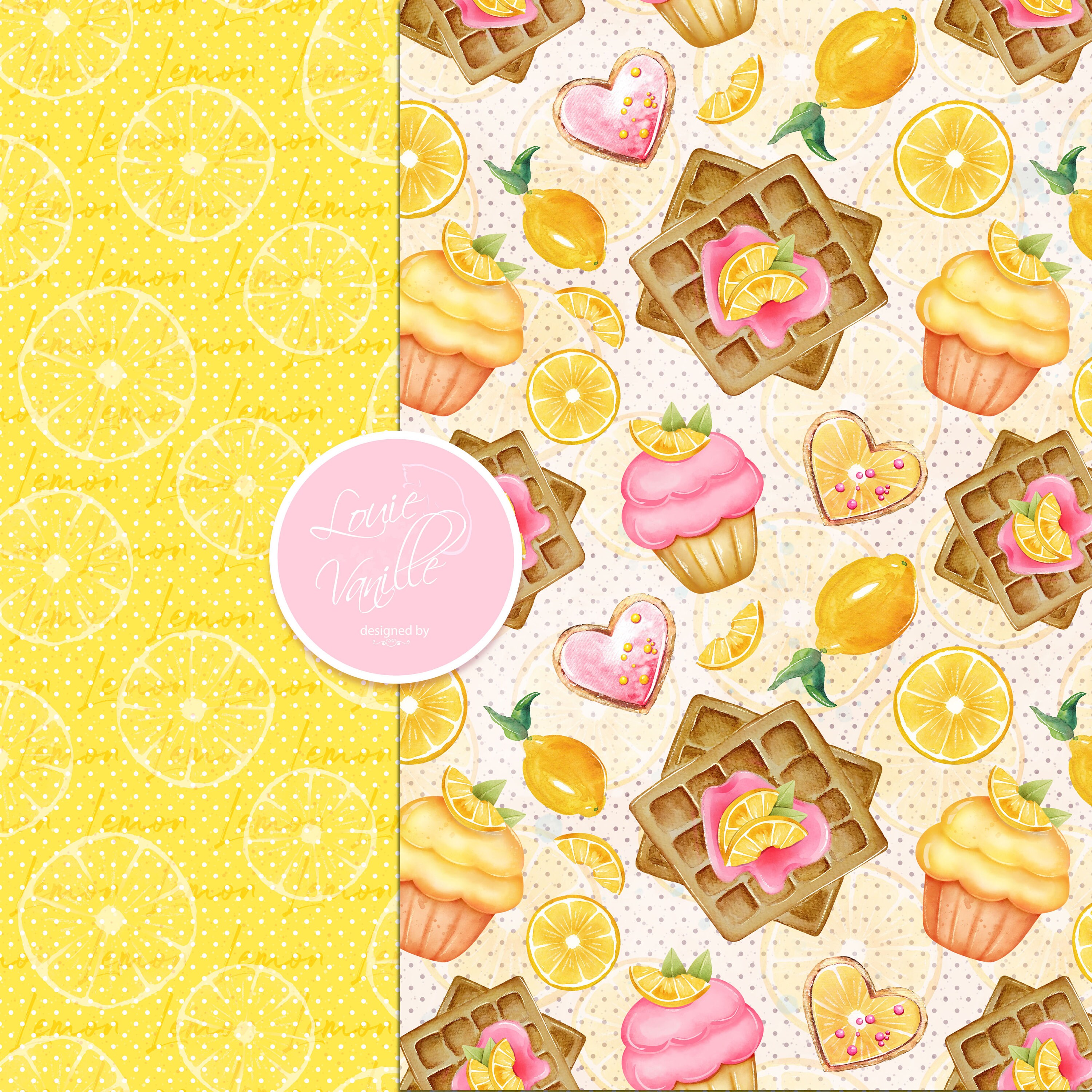 Lemon Digital Paper Pink Lemonade Watercolor SEAMLESS - Etsy