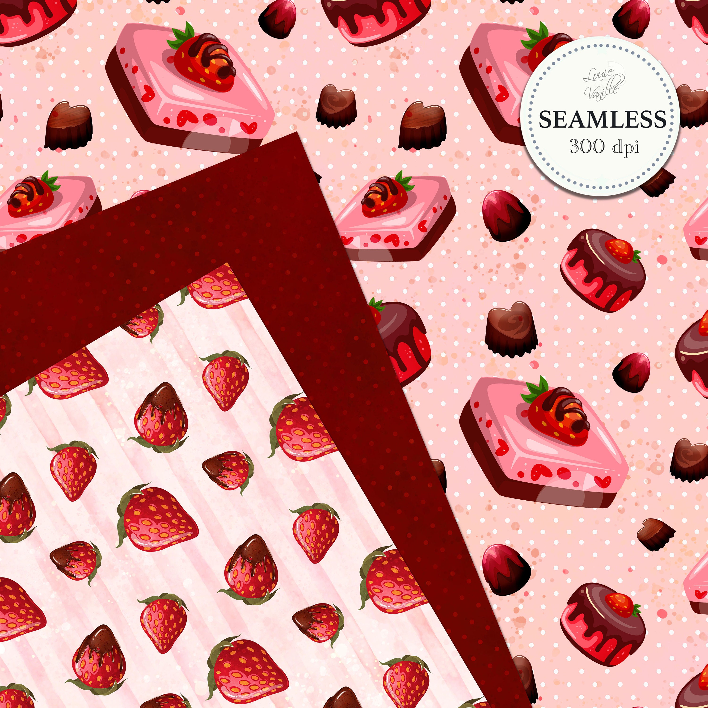 Strawberry SEAMLESS Digital Paper Strawberry Graphics - Etsy