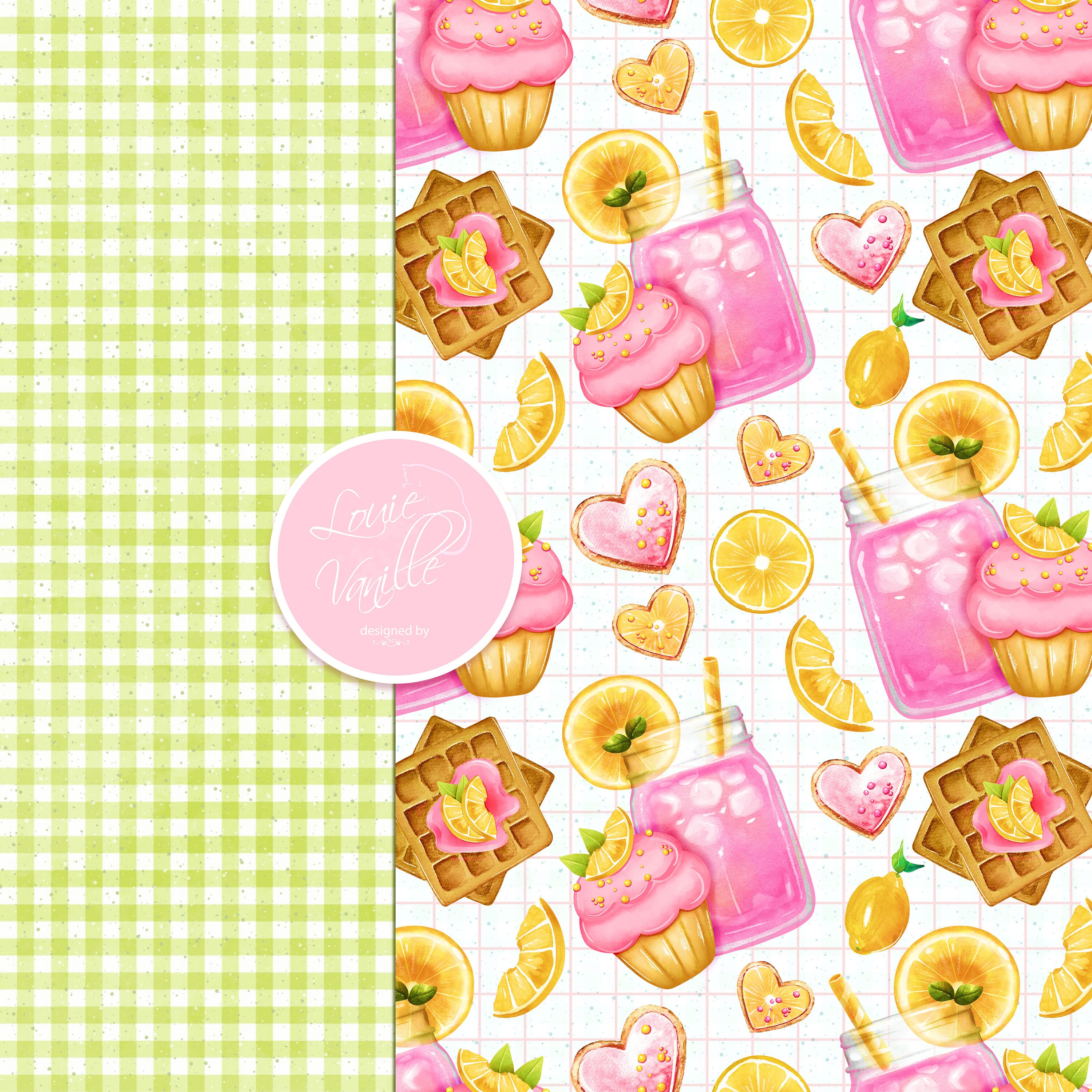 Lemon Digital Paper Pink Lemonade Watercolor SEAMLESS - Etsy