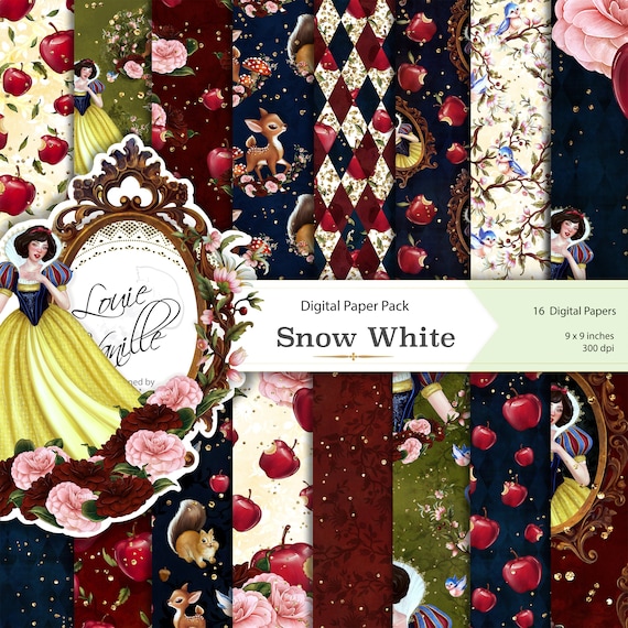 Snow White Digital Paper Pack Princess Paper Pack Fairy Tale | Etsy