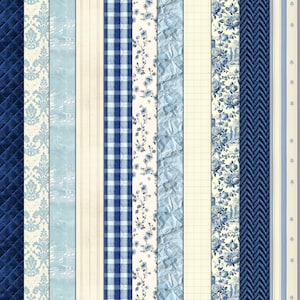 Vintage Blue Digital Papers, 100 Seamless Blue Background Papers, Blue ...