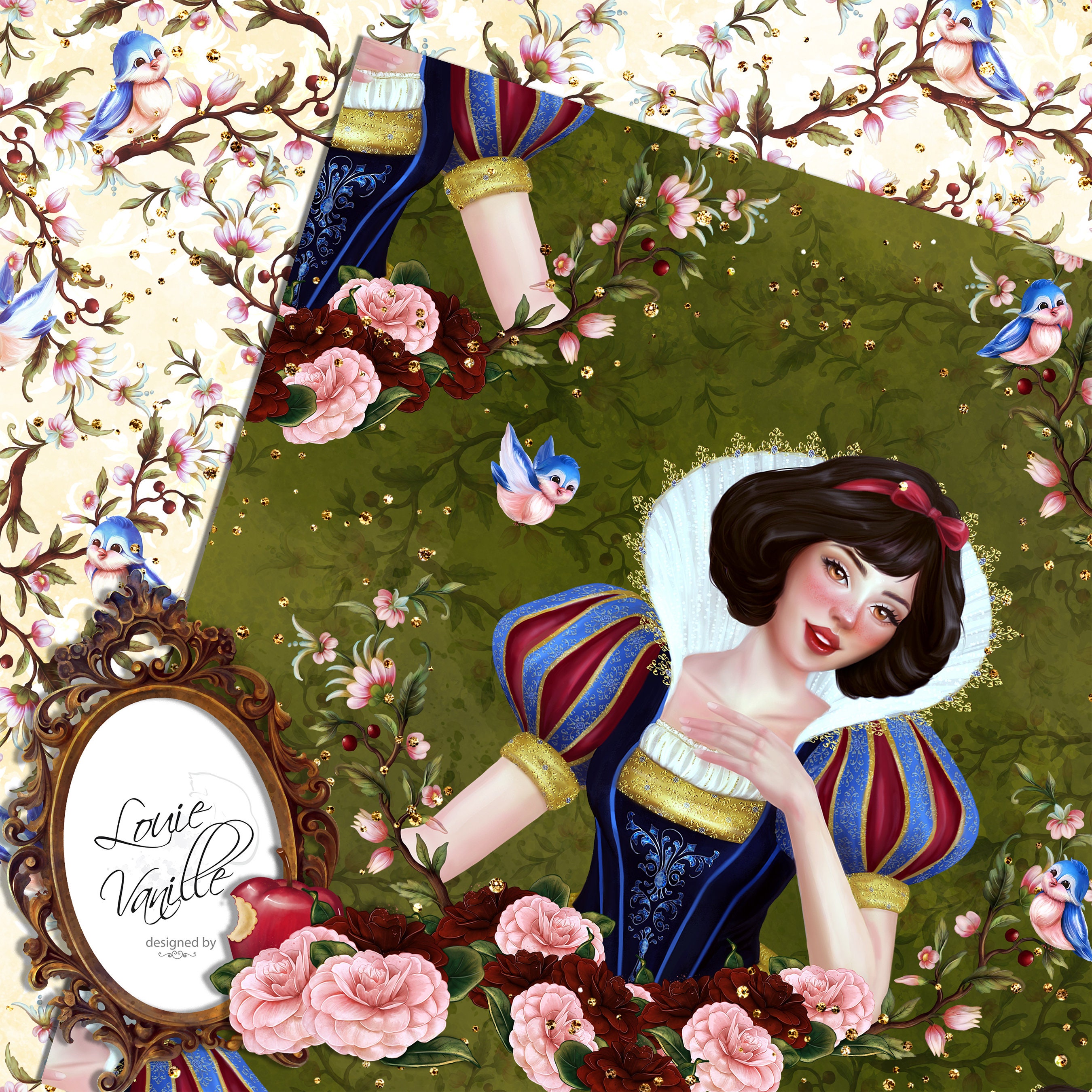 Snow White Digital Paper Pack Princess Paper Pack Fairy Tale | Etsy