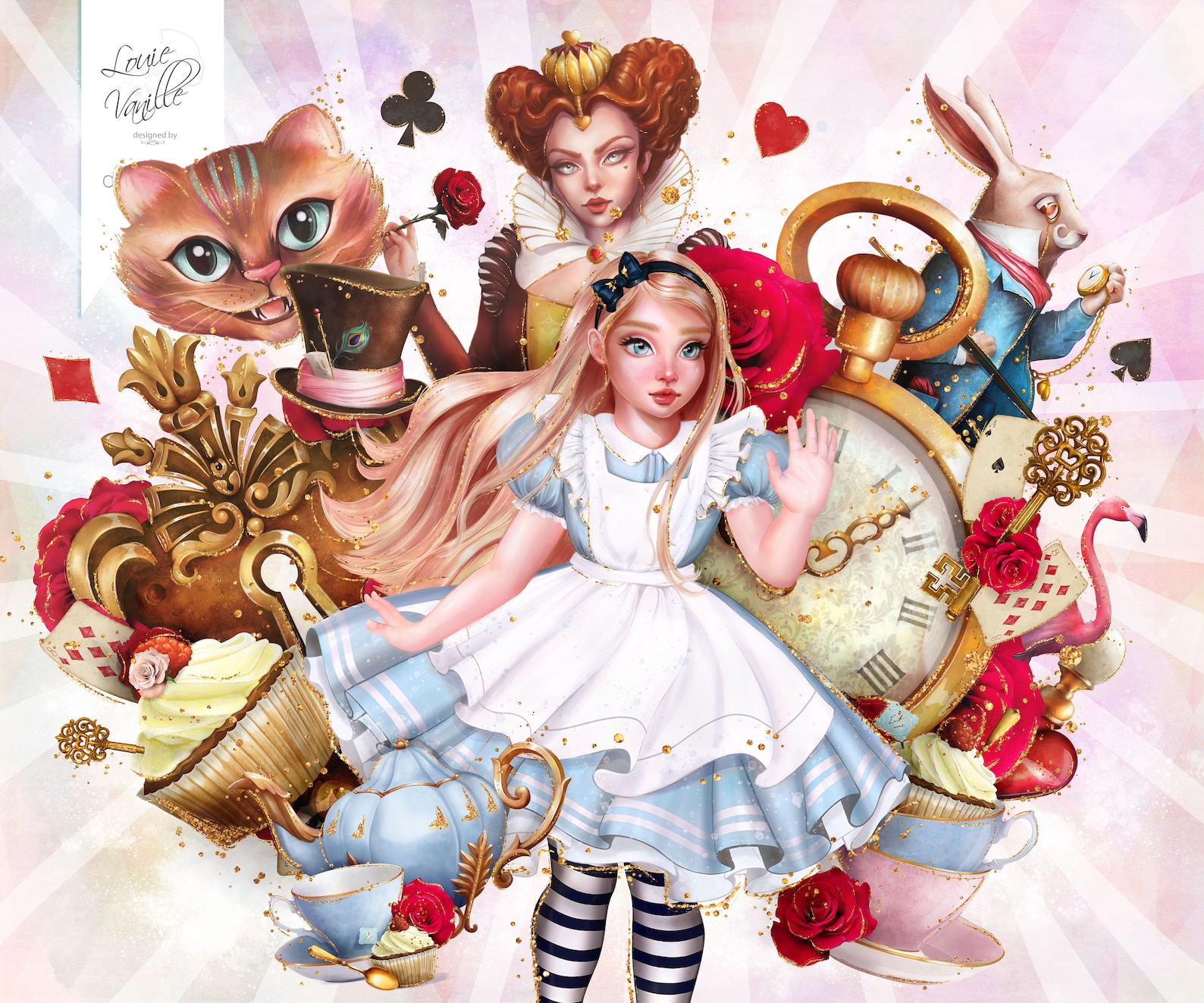 Alice in Wonderland Graphics Bundle Wonderland Clip Art - Etsy
