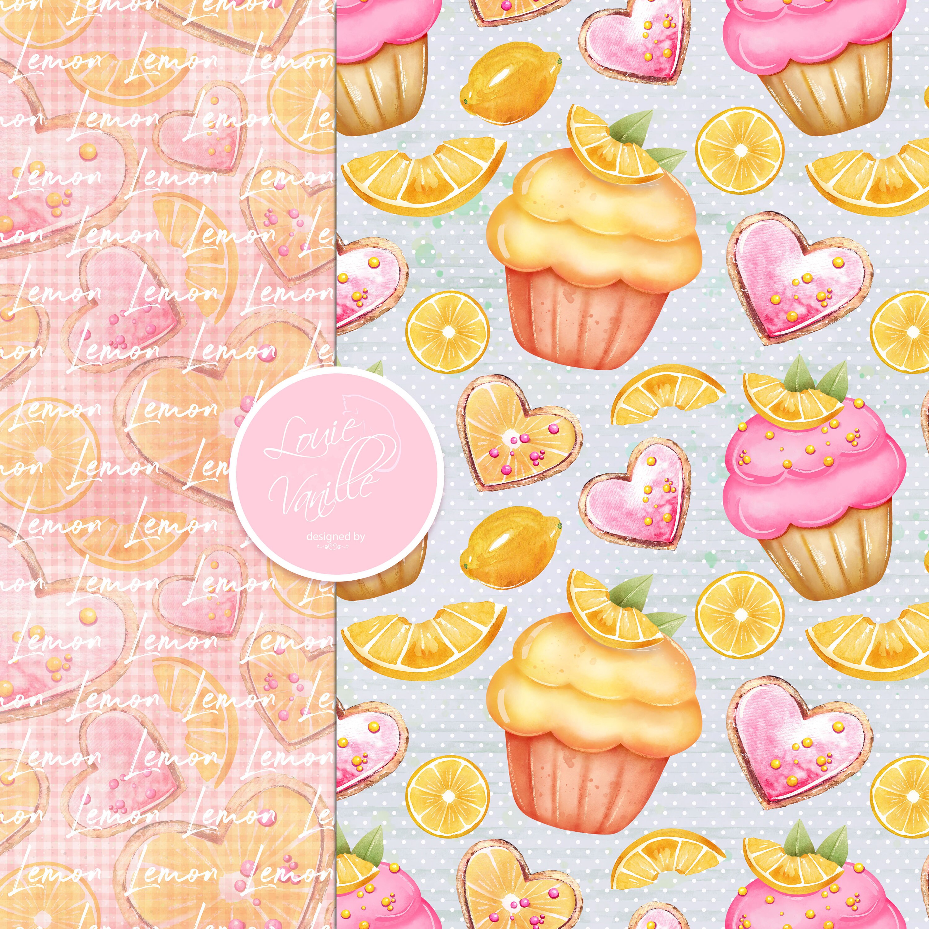 Lemon Digital Paper Pink Lemonade Watercolor SEAMLESS - Etsy