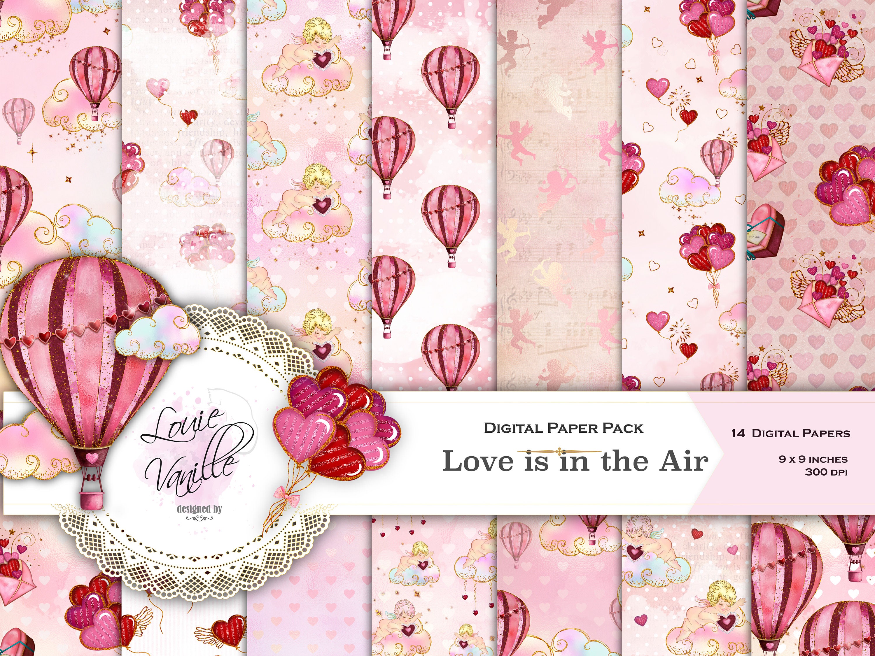 Valentines Day SEAMLESS Digital Paper Love Scrapbook - Etsy