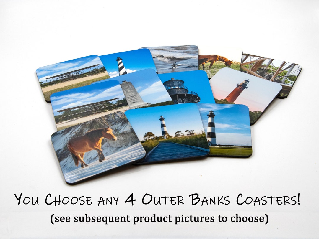 You Choose ANY 4 OBX (outer Banks) Hardboard Coasters - Etsy