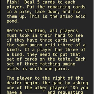 Amino Fish - Amino Acid Playing Cards for Biology Education and Biology ...