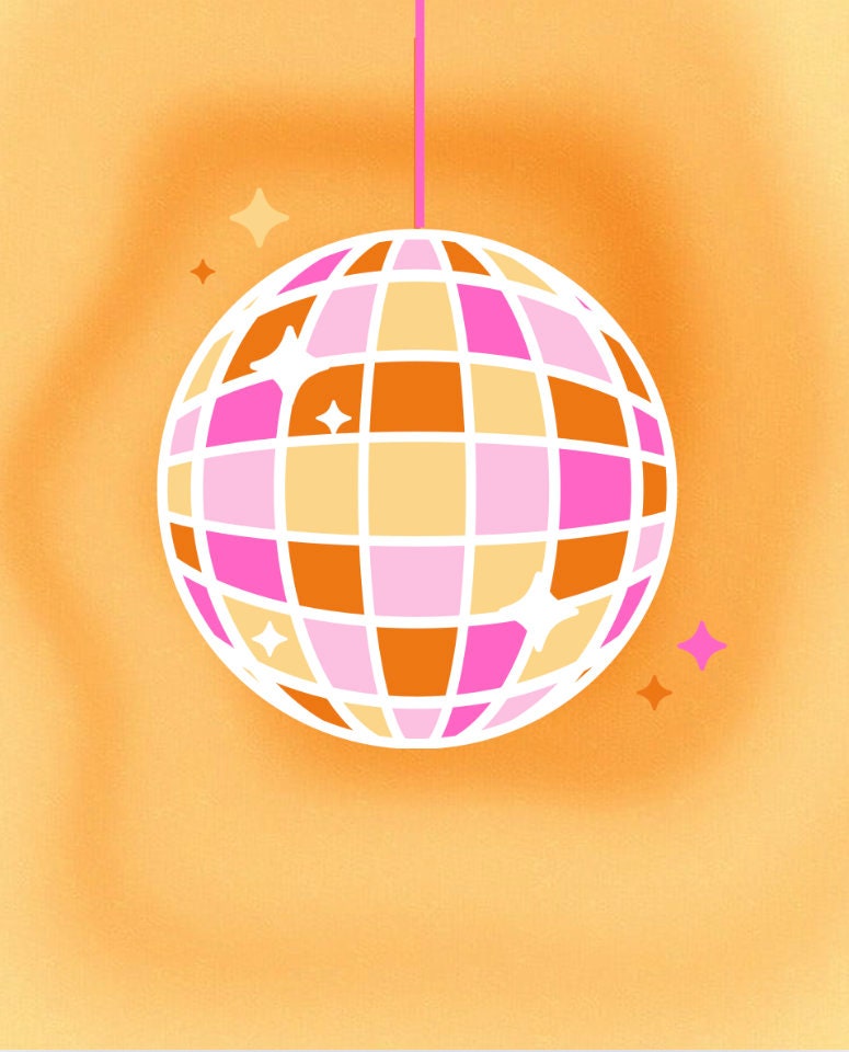 Sunset Sparkle Disco Ball Digital Print - Etsy