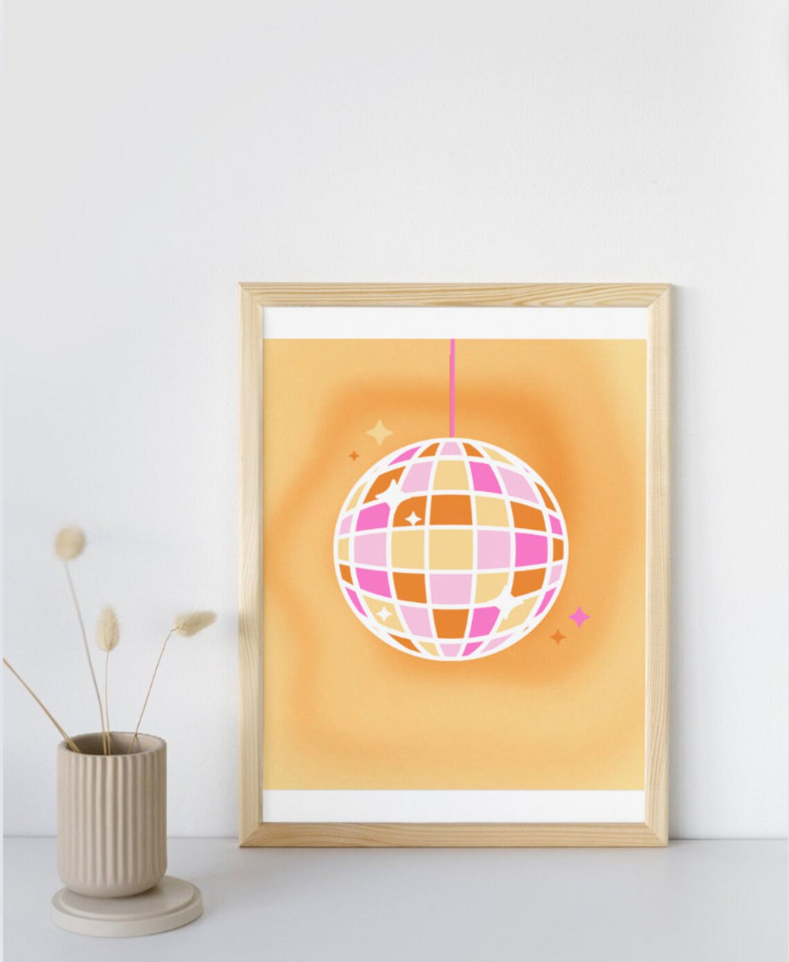 Sunset Sparkle Disco Ball Digital Print - Etsy