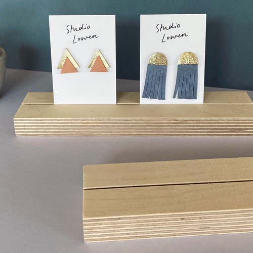 3 Rows Ply Wood Card Display Stand for Earrings Greeting - Etsy UK