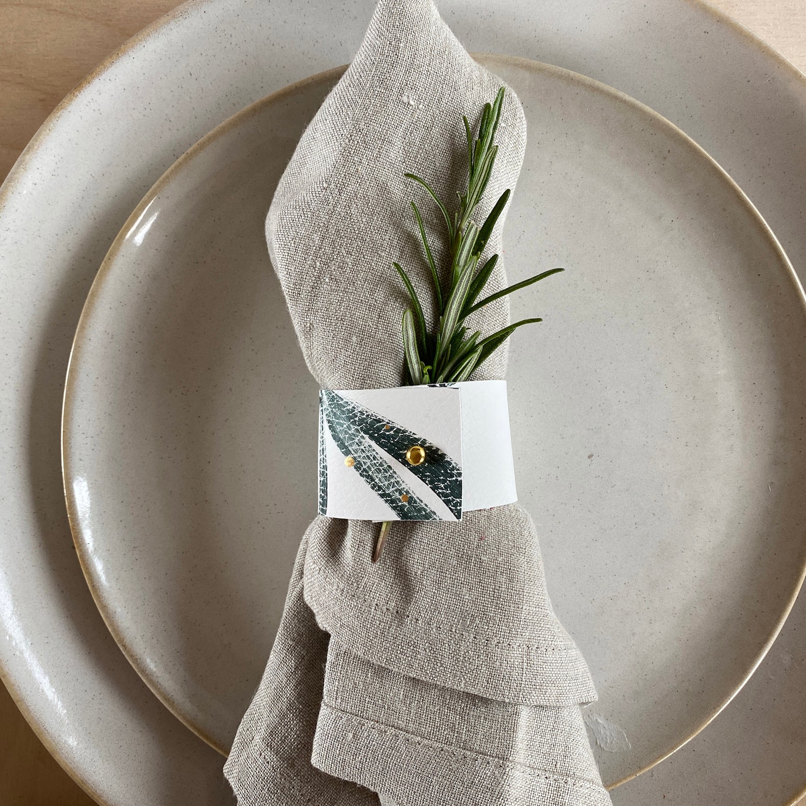 Green Botanical Napkin Ring Made From Recycled Leather - Etsy UK