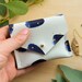 Personalised Navy Spotty Recycled Leather Square Business Card - Etsy UK