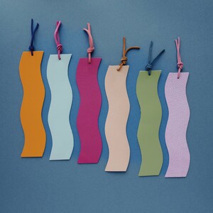 Wavy Leather Bookmark: Personalised Book Lover Gift - Etsy