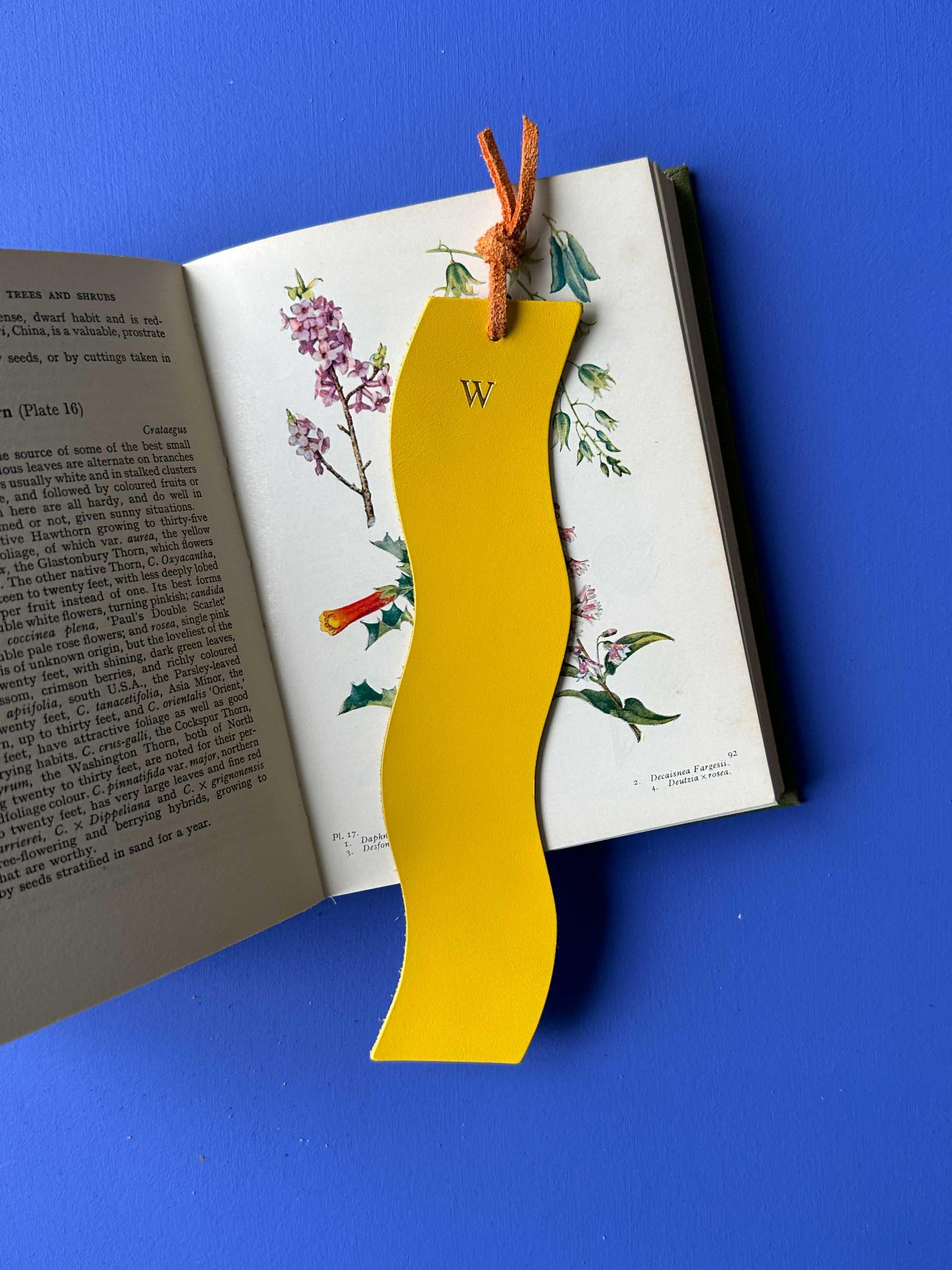 Wavy Leather Bookmark: Personalised Book Lover Gift - Etsy UK